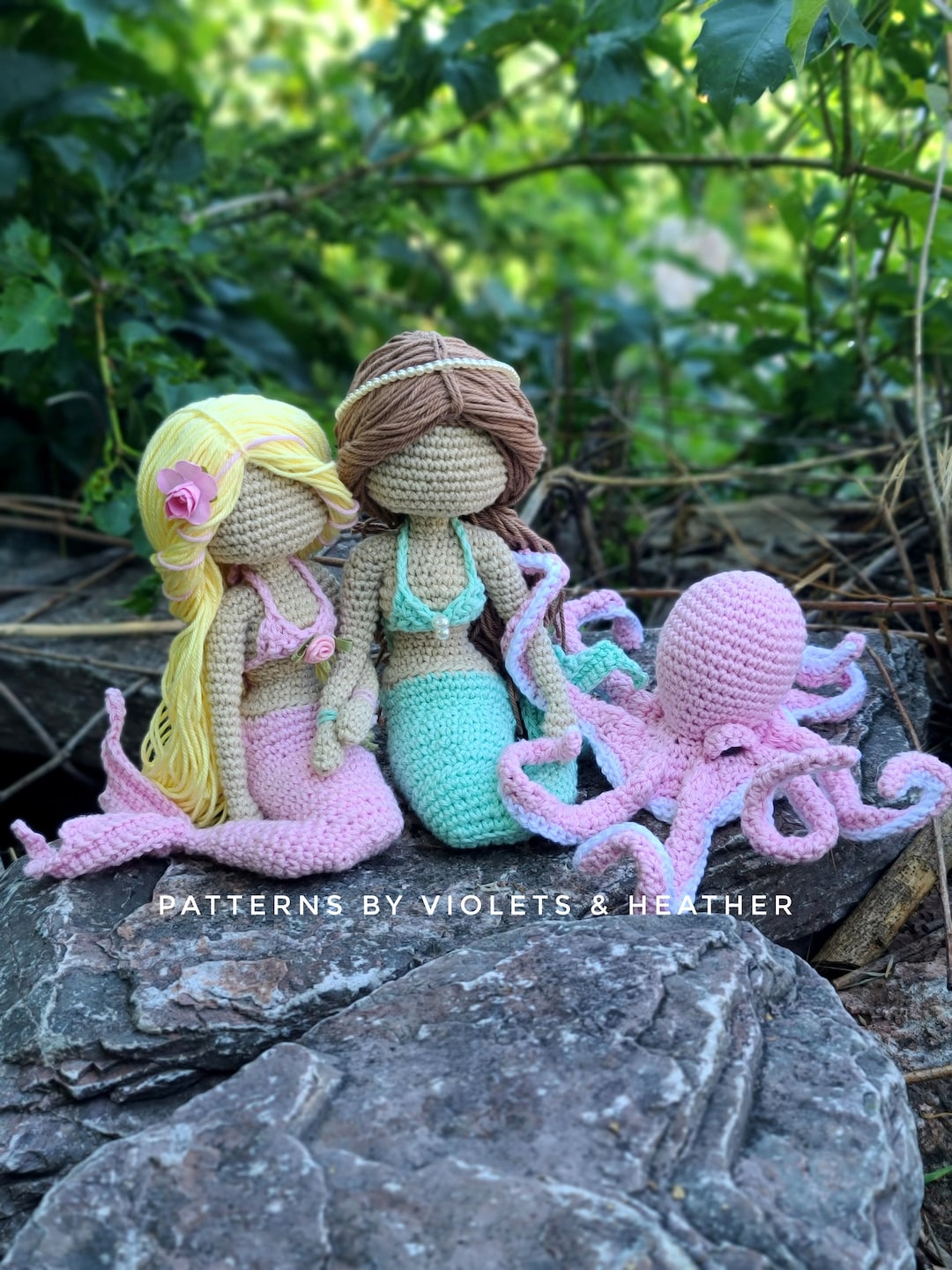 CROCHET PATTERNS for Mermaids and Octopus. Amigurumi Mermaids With Pet ...