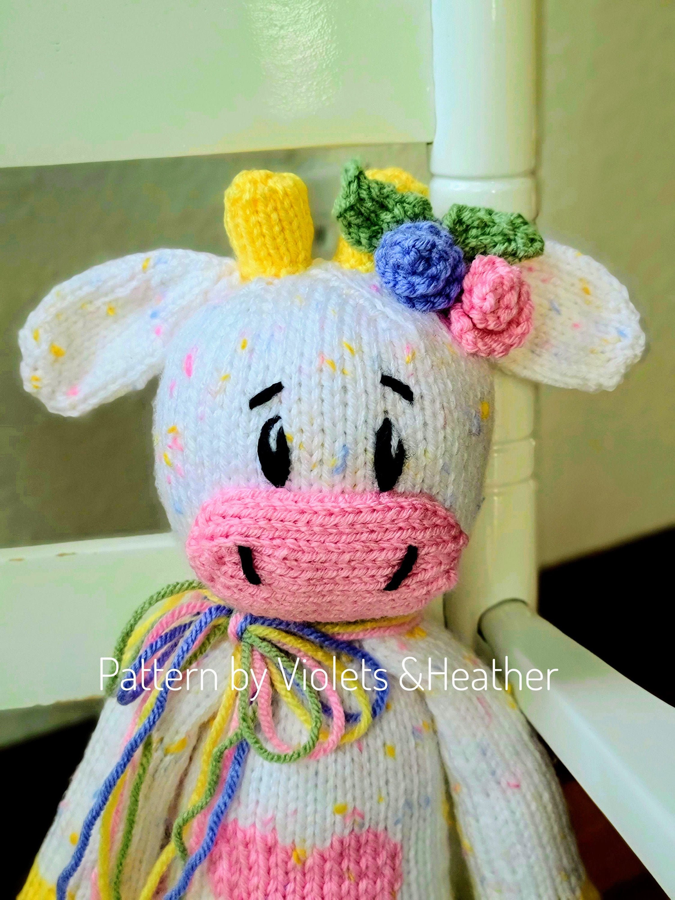 KNITTING PATTERN for Snuggle Cow, Knit Amigurumi Pattern, Knit Cow ...