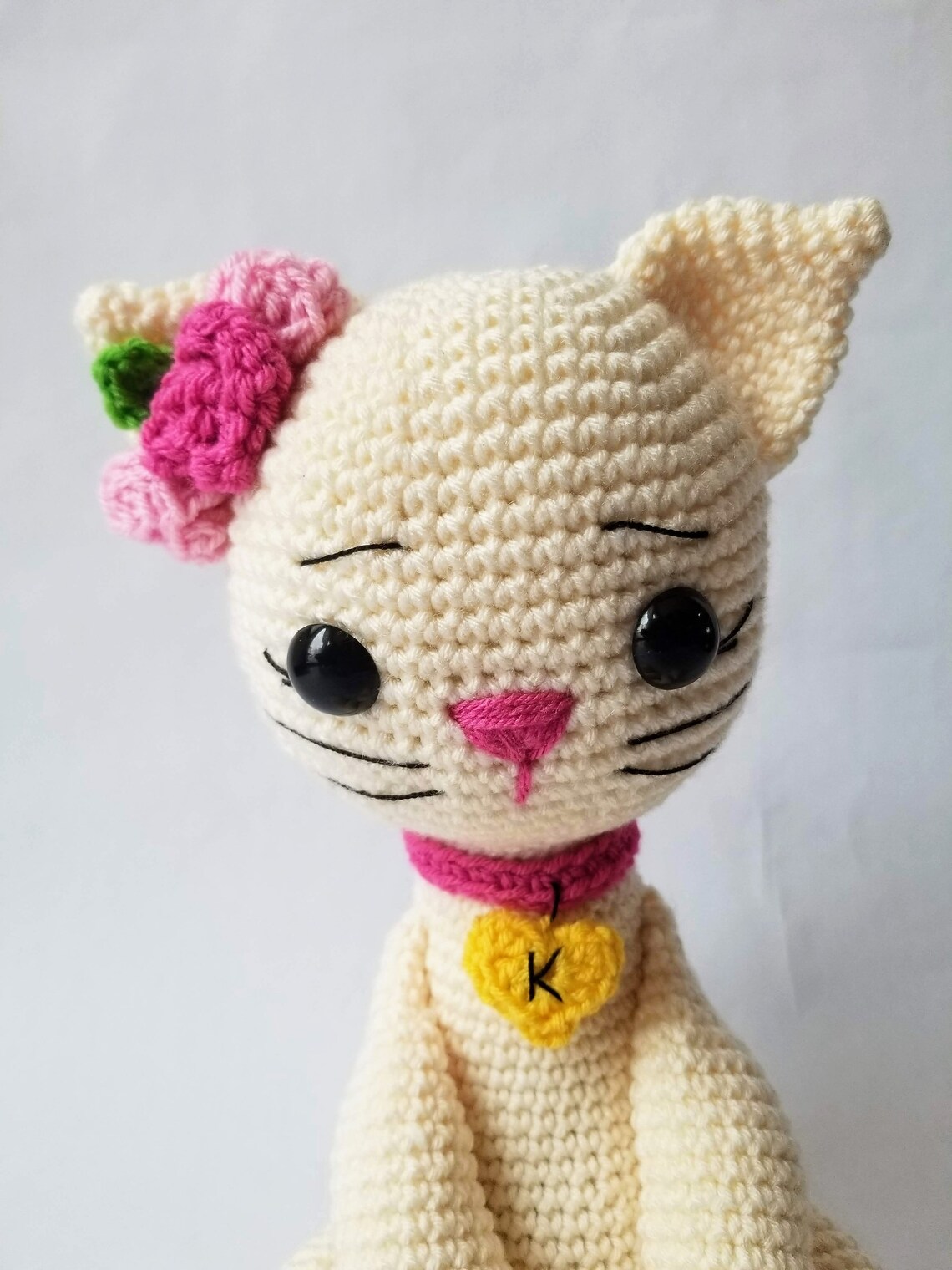 CROCHET PATTERN for Kitty With a Collar, Cat in a Collar Crochet ...