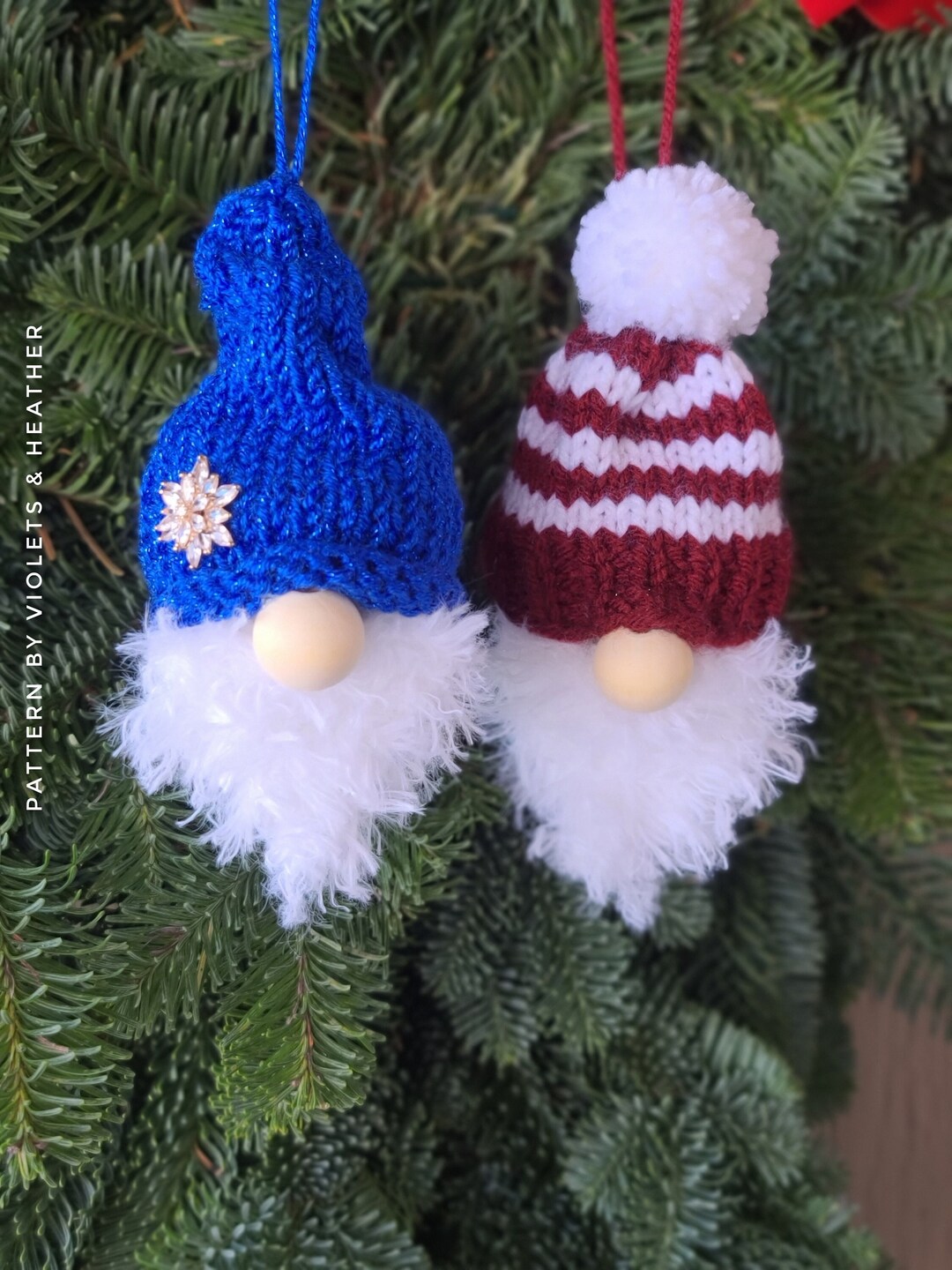 KNITTING PATTERN for Cute Gnome Ornaments, Gnome Christmas Tree ...