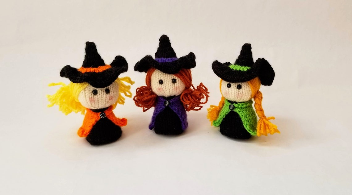 KNITTING PATTERN for Little Knit Witch Doll, Halloween Patterns ...