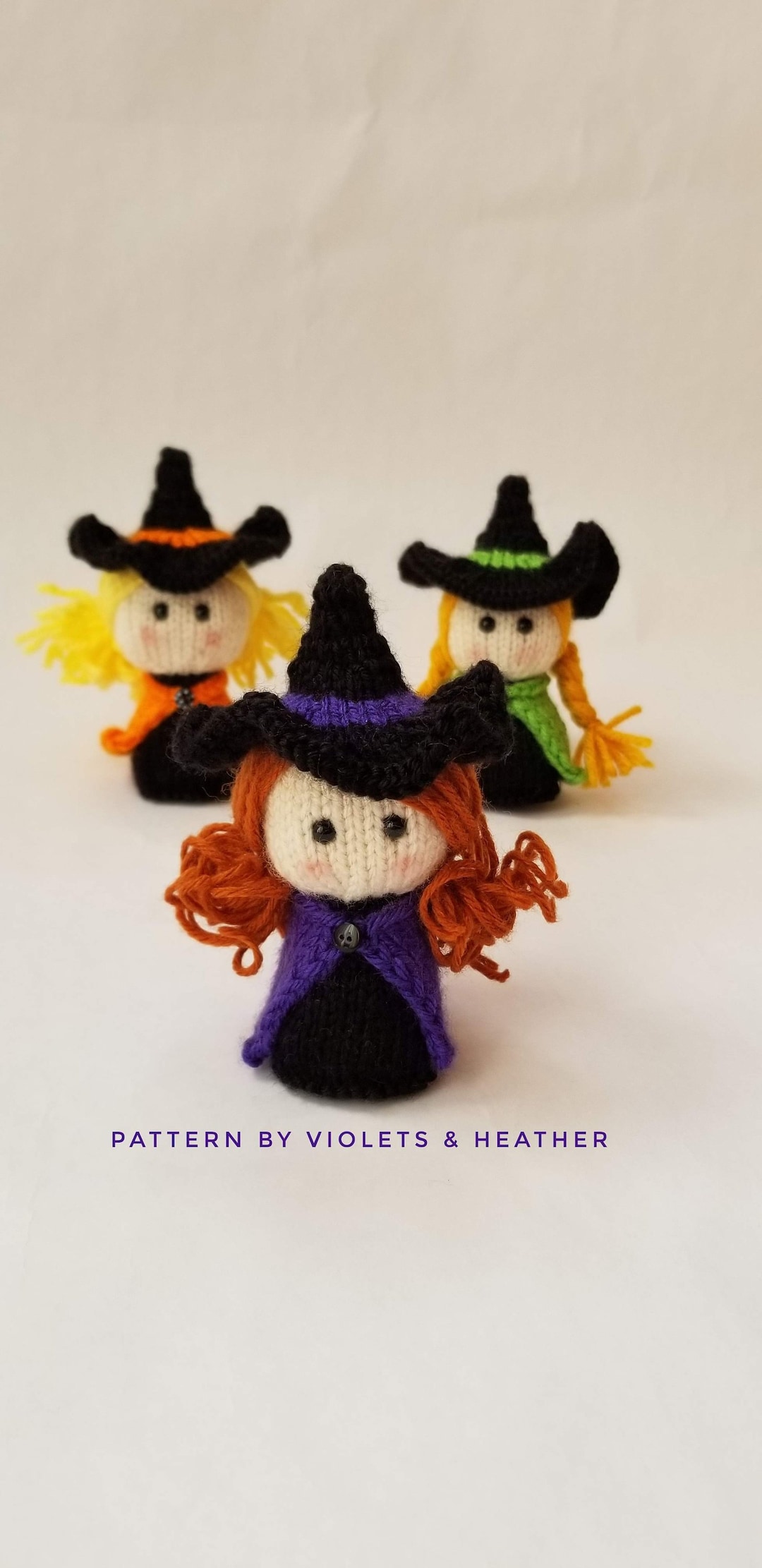 KNITTING PATTERN for Little Knit Witch Doll, Halloween Patterns ...