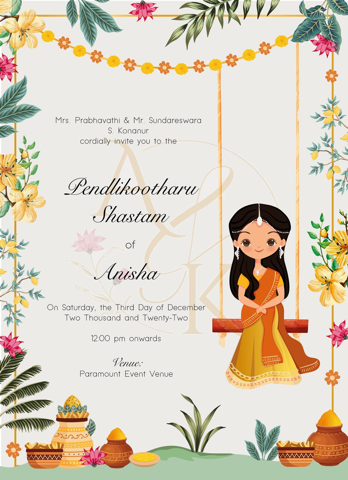 Custom Indian Wedding Invite for Haldi and Mehendi Ceremony - Etsy