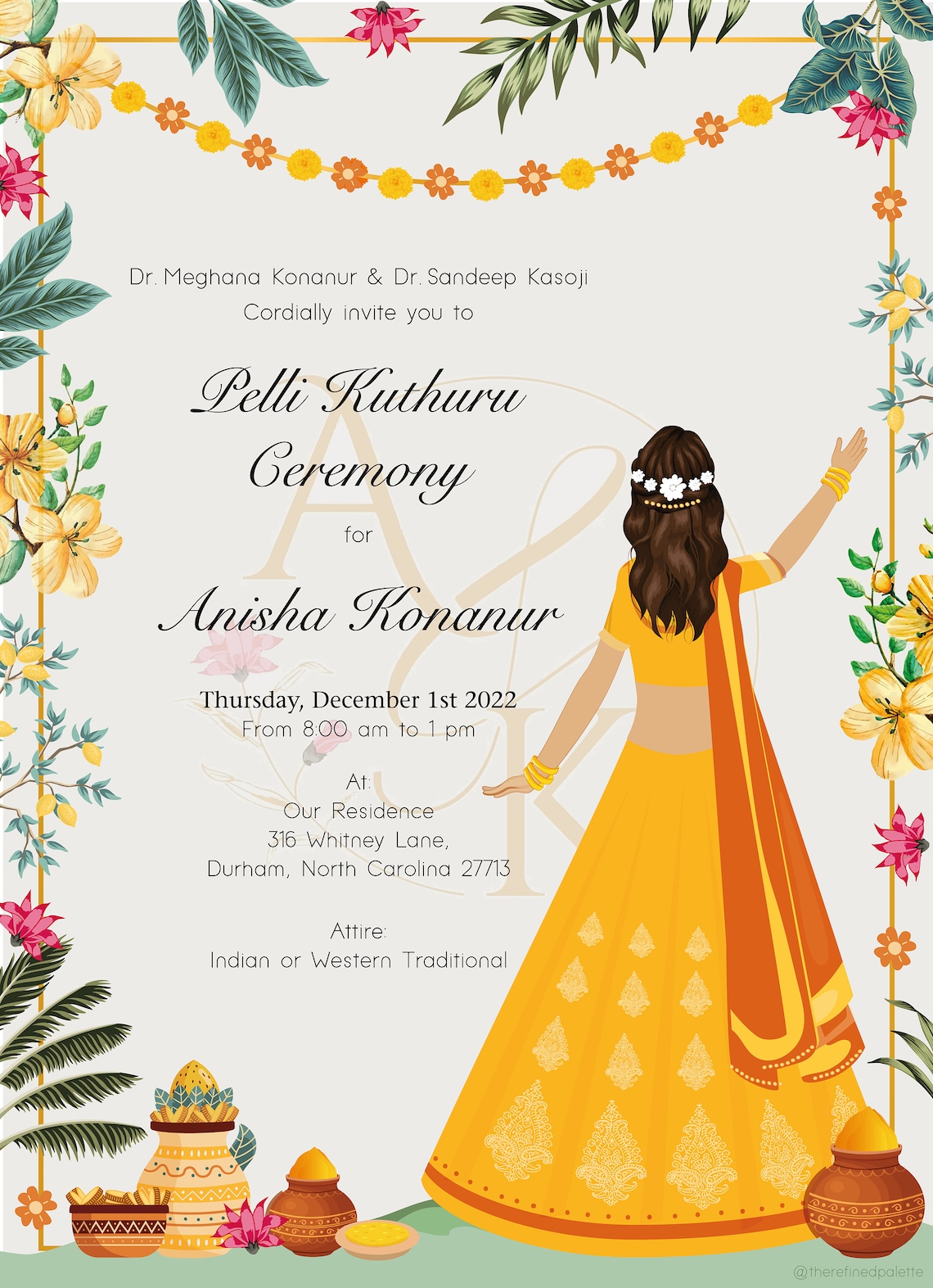 Custom Indian Wedding Invite for Haldi and Mehendi Ceremony - Etsy