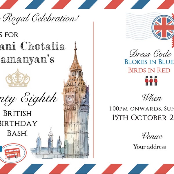 London Invitation - Etsy