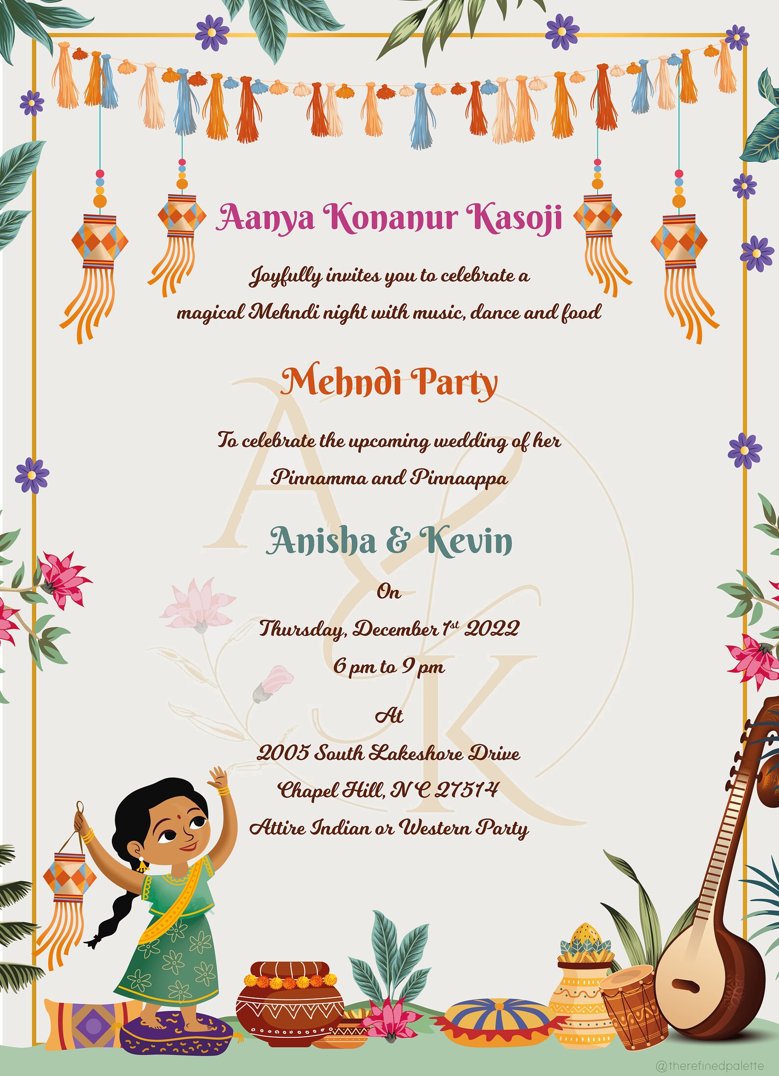 Custom Indian Wedding Invite for Haldi and Mehendi Ceremony - Etsy