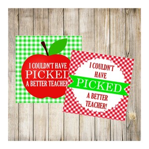 I Couldn't Have Picked a Better Teacher Tag - Etsy