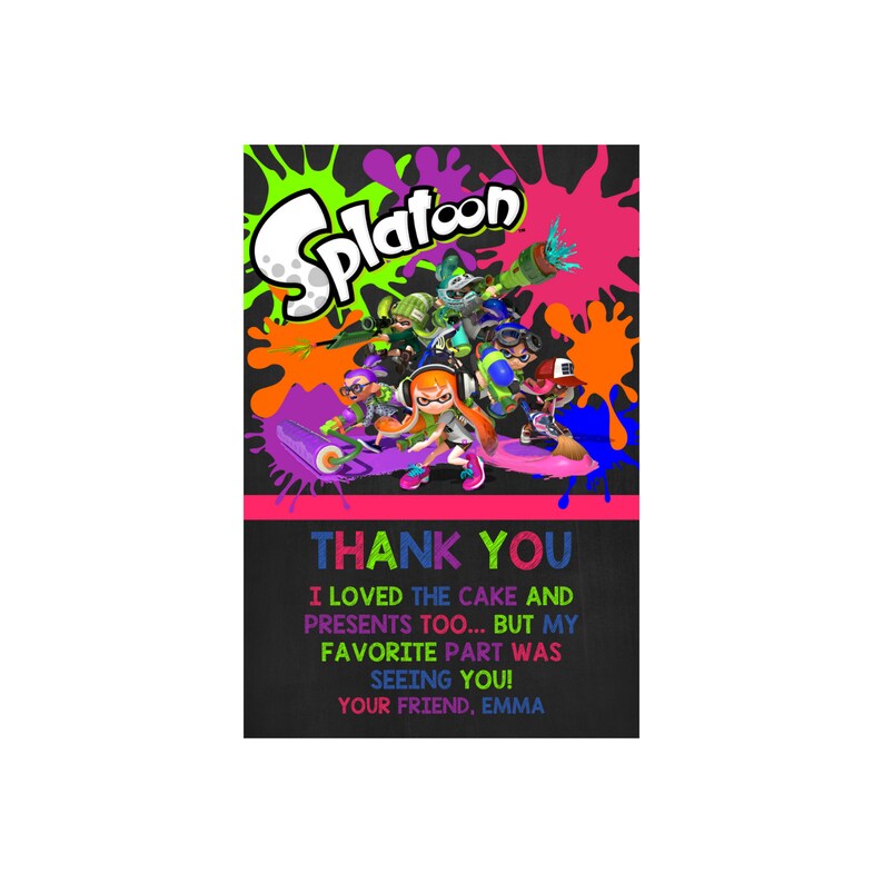 Splatoon Birthday Invitation Pink - Etsy