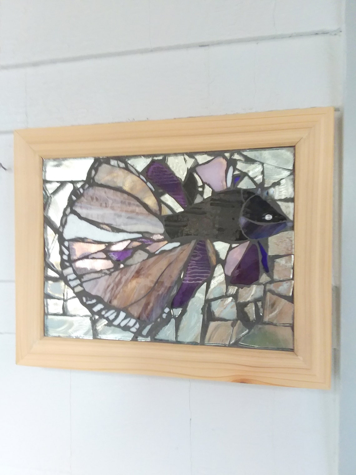 Betta Fighting Fish Stained Glass Mosaic - Etsy