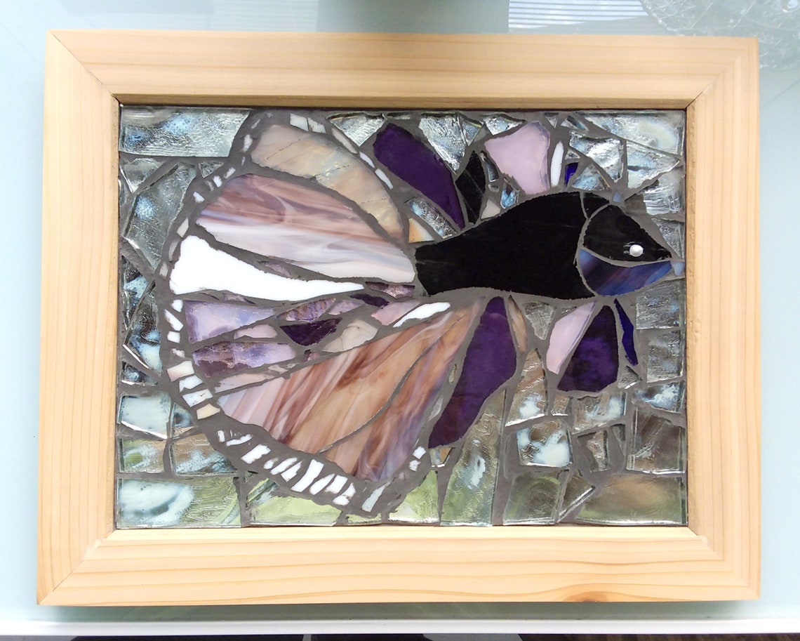 Betta Fighting Fish Stained Glass Mosaic - Etsy