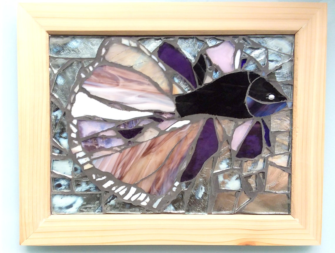 Betta Fighting Fish Stained Glass Mosaic - Etsy