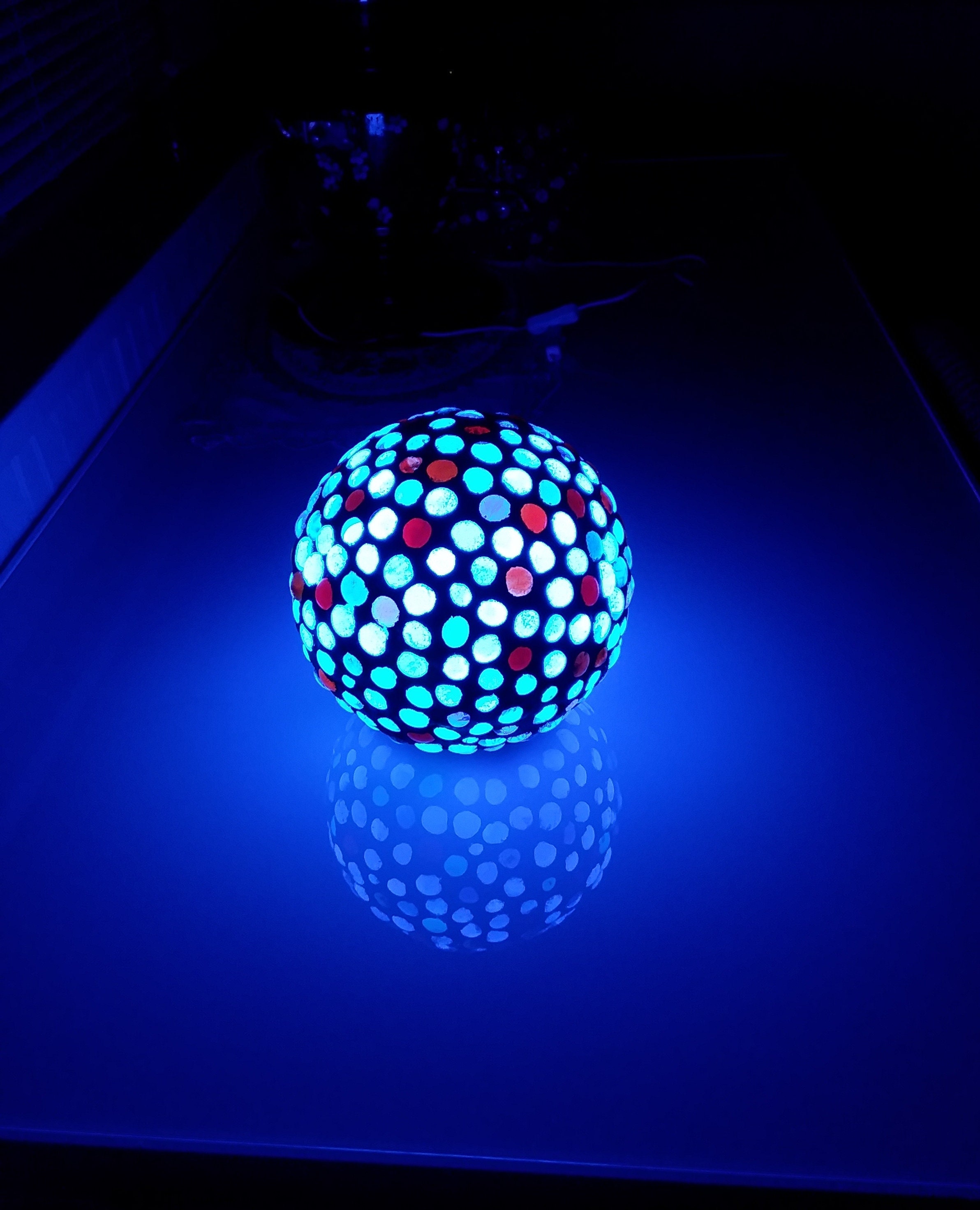 Buy Table Lamp Multicolored LED Globe Mosaic,designer Night Light ...