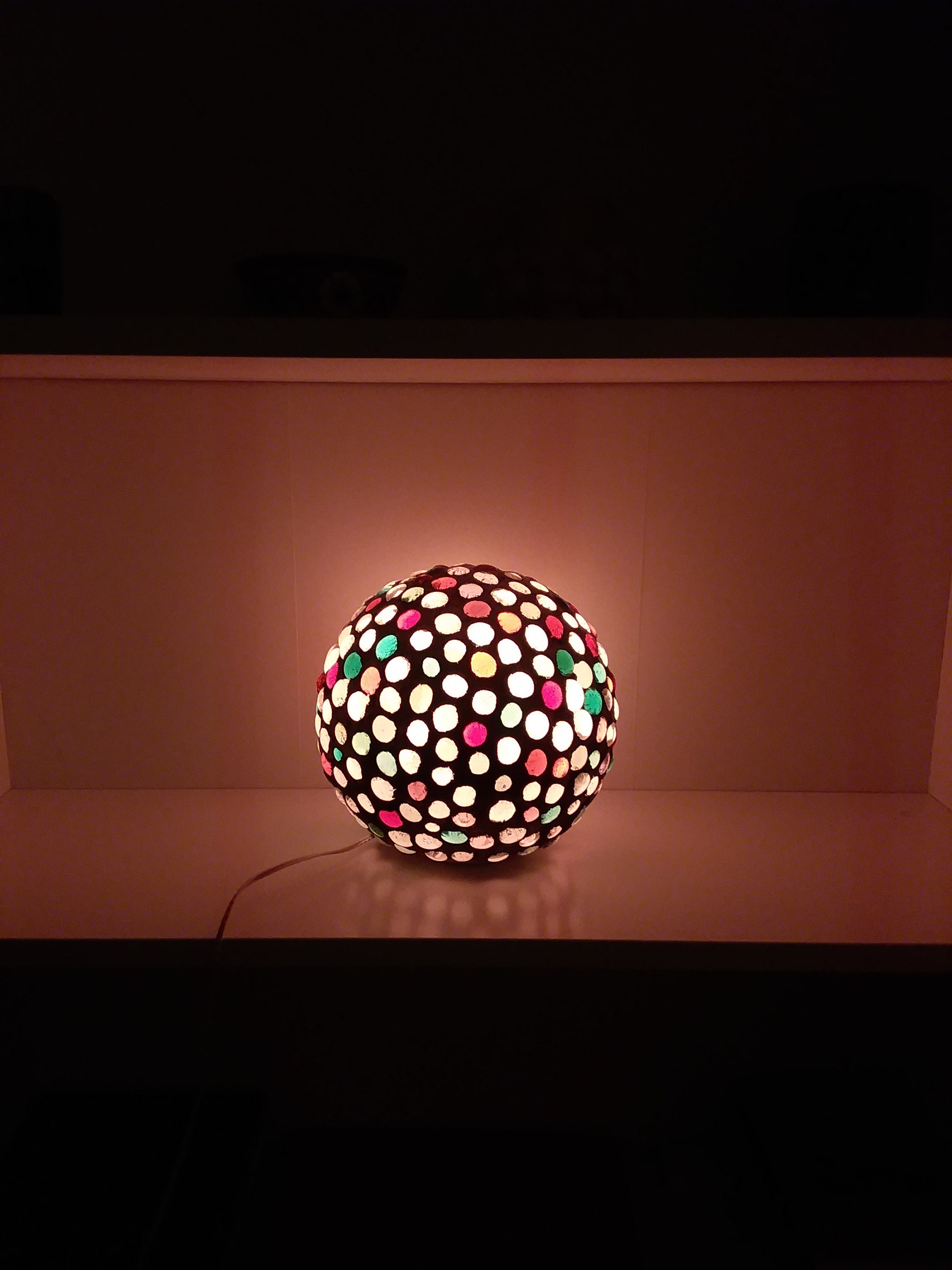 Buy Table Lamp Multicolored LED Globe Mosaic,designer Night Light ...
