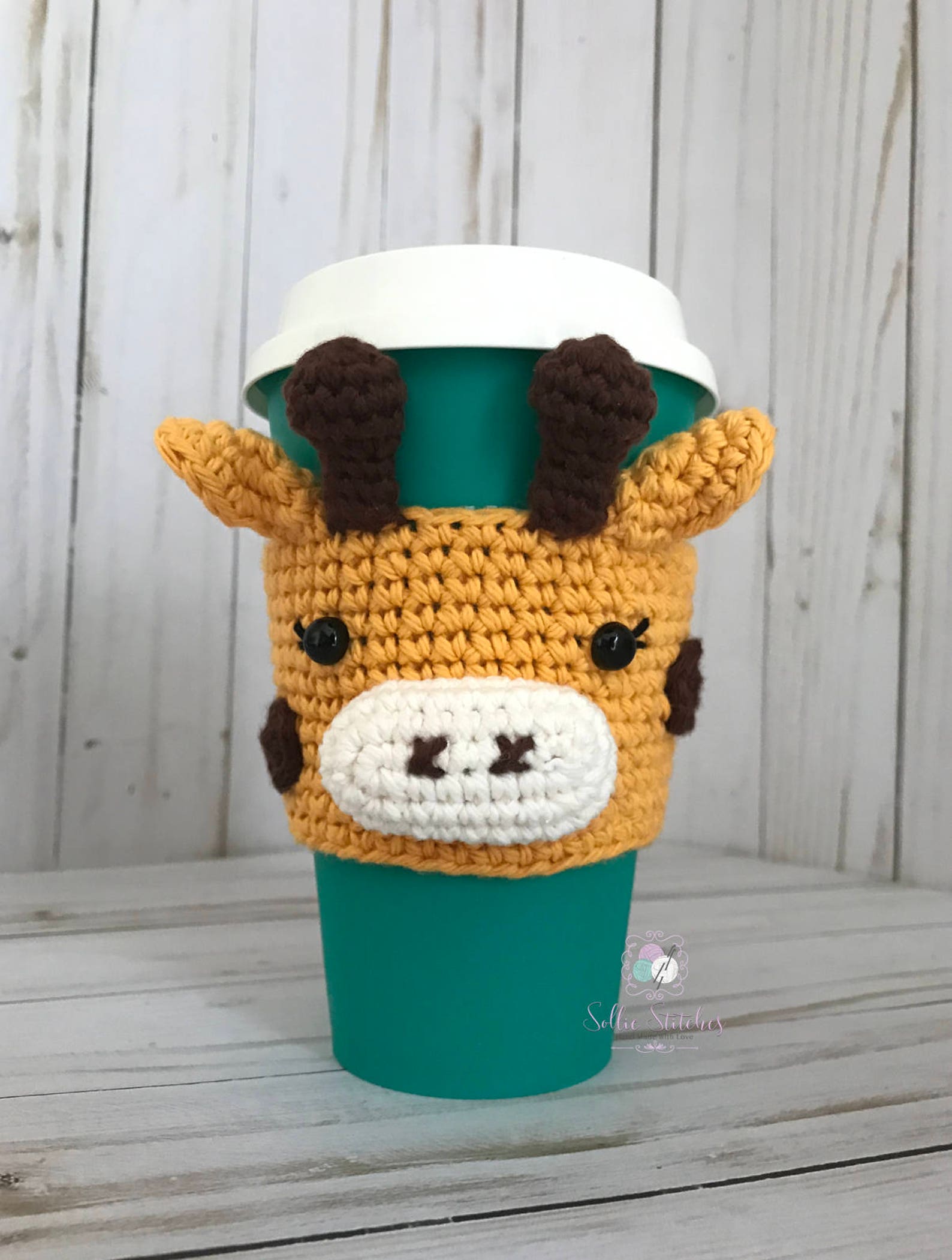 Giraffe Cup Cozy, Giraffe Crochet Cup Cozy, Crochet Cup Sleeve - Etsy