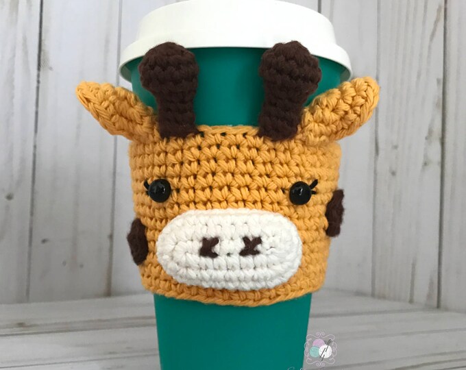 Giraffe Cup Cozy, Giraffe Crochet Cup Cozy, Crochet Cup Sleeve - Etsy