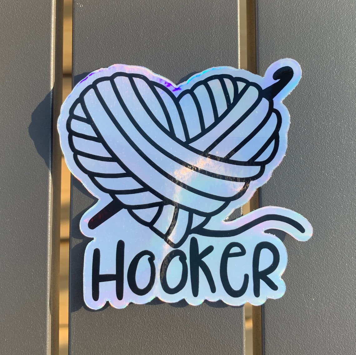 Love Crochet Hooker Stitcker Holographic | Etsy