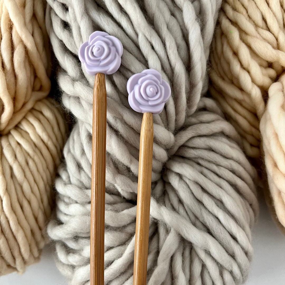 Knitting Needle Stoppers LILAC ROSE Needle Stopper - Etsy