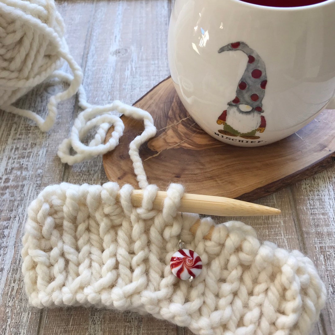 Stitch Marker for Knitters PEPPERMINT | Progress Keepers - Etsy