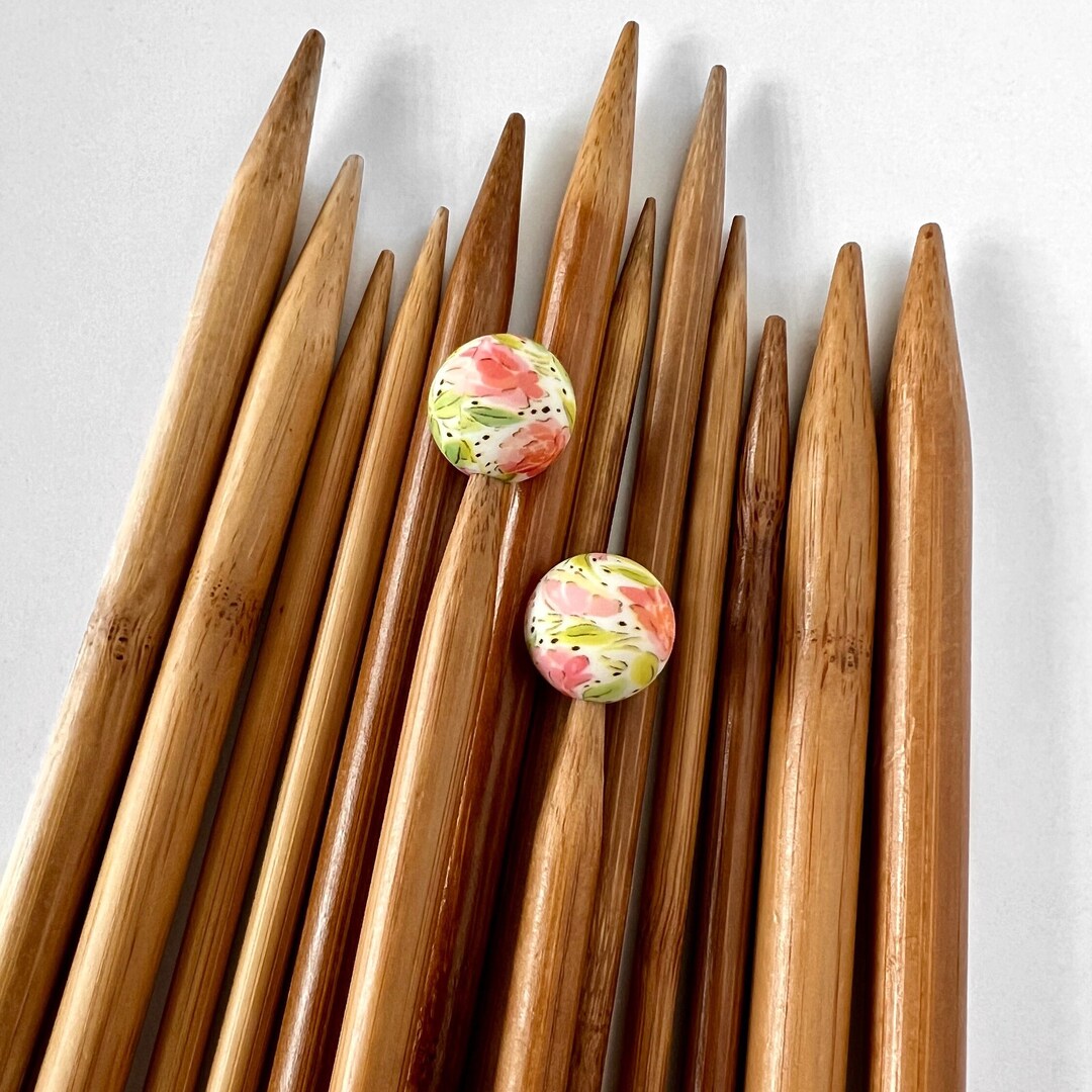 Knitting Needle Stoppers | FLORAL BURST Needle Stopper | Knitting ...