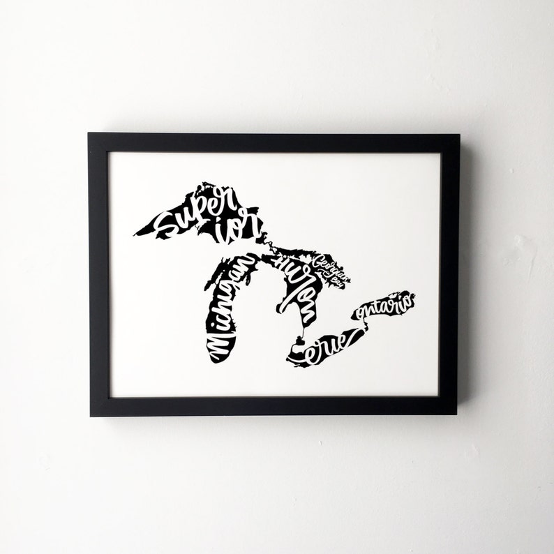 Lettered Great Lakes - Etsy