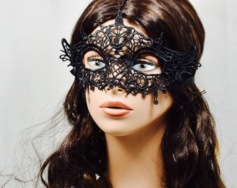 Lace mask / Versatile black lace mask / full face lace veil or