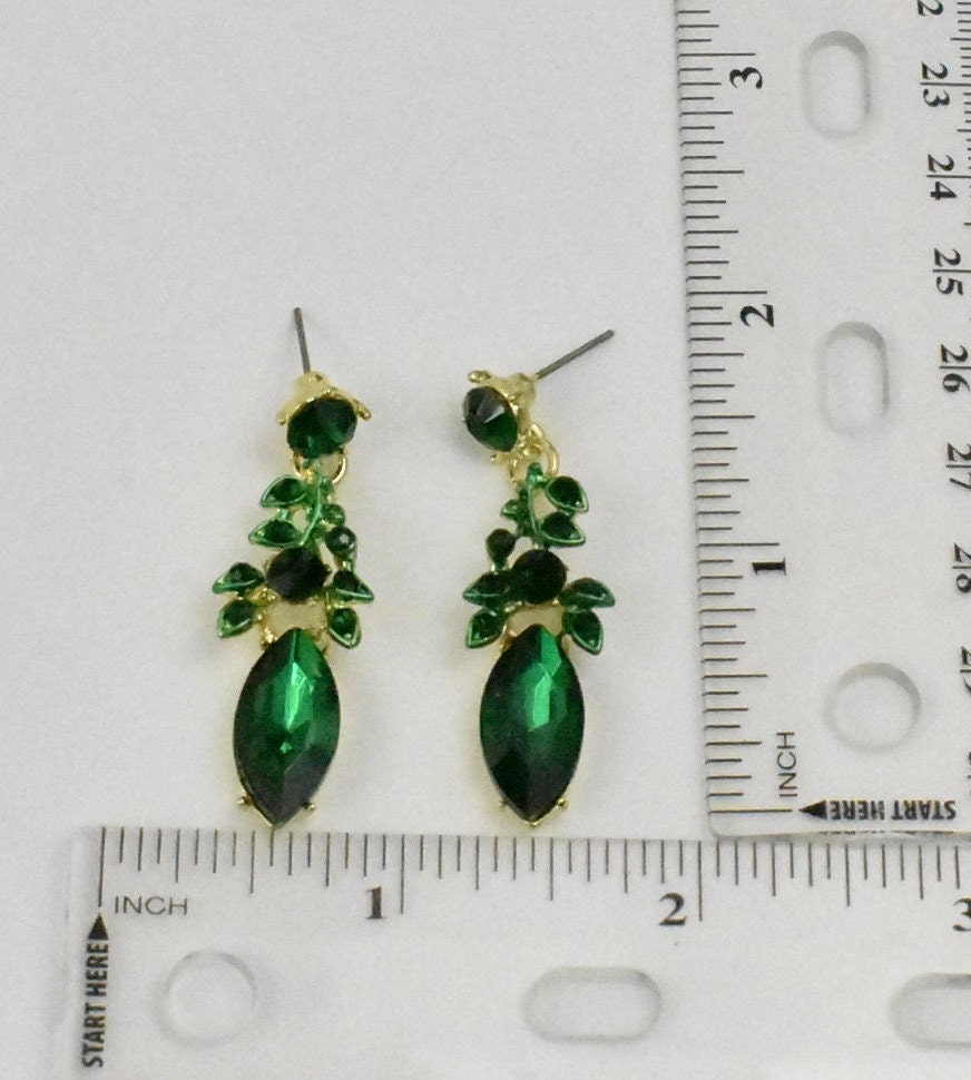 Emerald Green Rhinestone Necklace Green Statement Necklace | Etsy