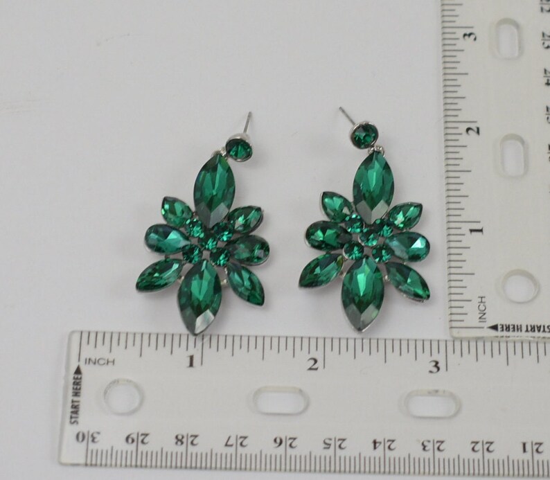 Emerald Green Rhinestone Necklace Green Statement Necklace - Etsy