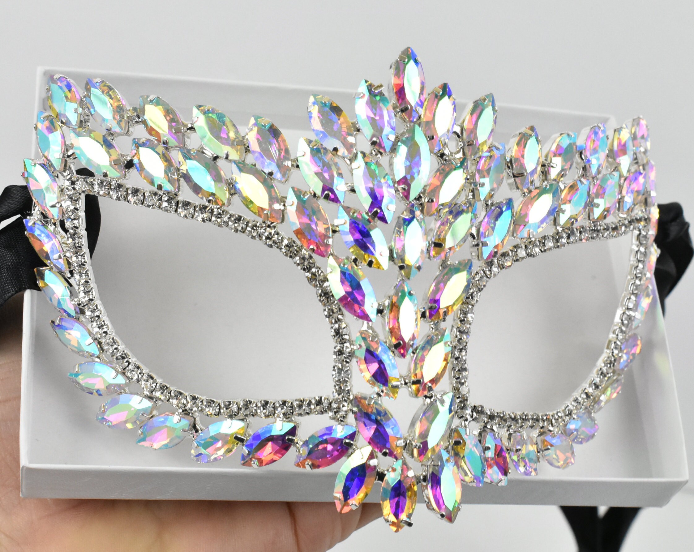 AB Silver Prom Maskmasquerade Party Mask Eye Mask New Year - Etsy