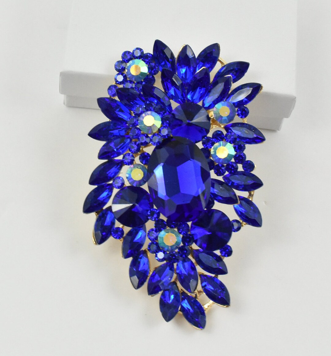 Rhinestone Royal Blue Broaches, Royal Blue Bridal Brooch, Broach, Blue ...