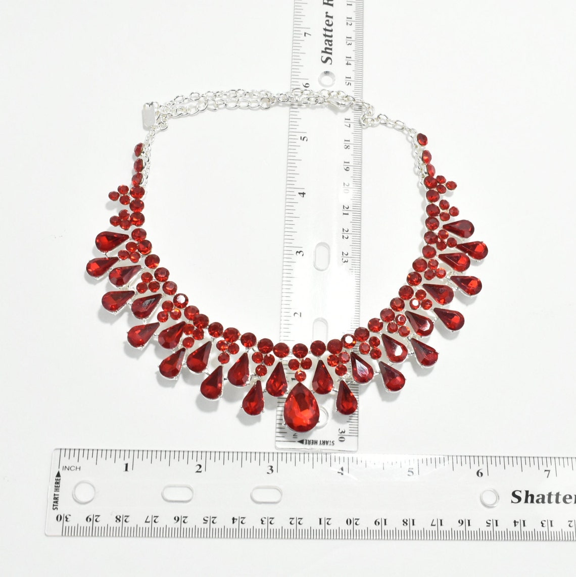 Red Holiday Necklace and Earrings Set Bridal Red Necklace - Etsy