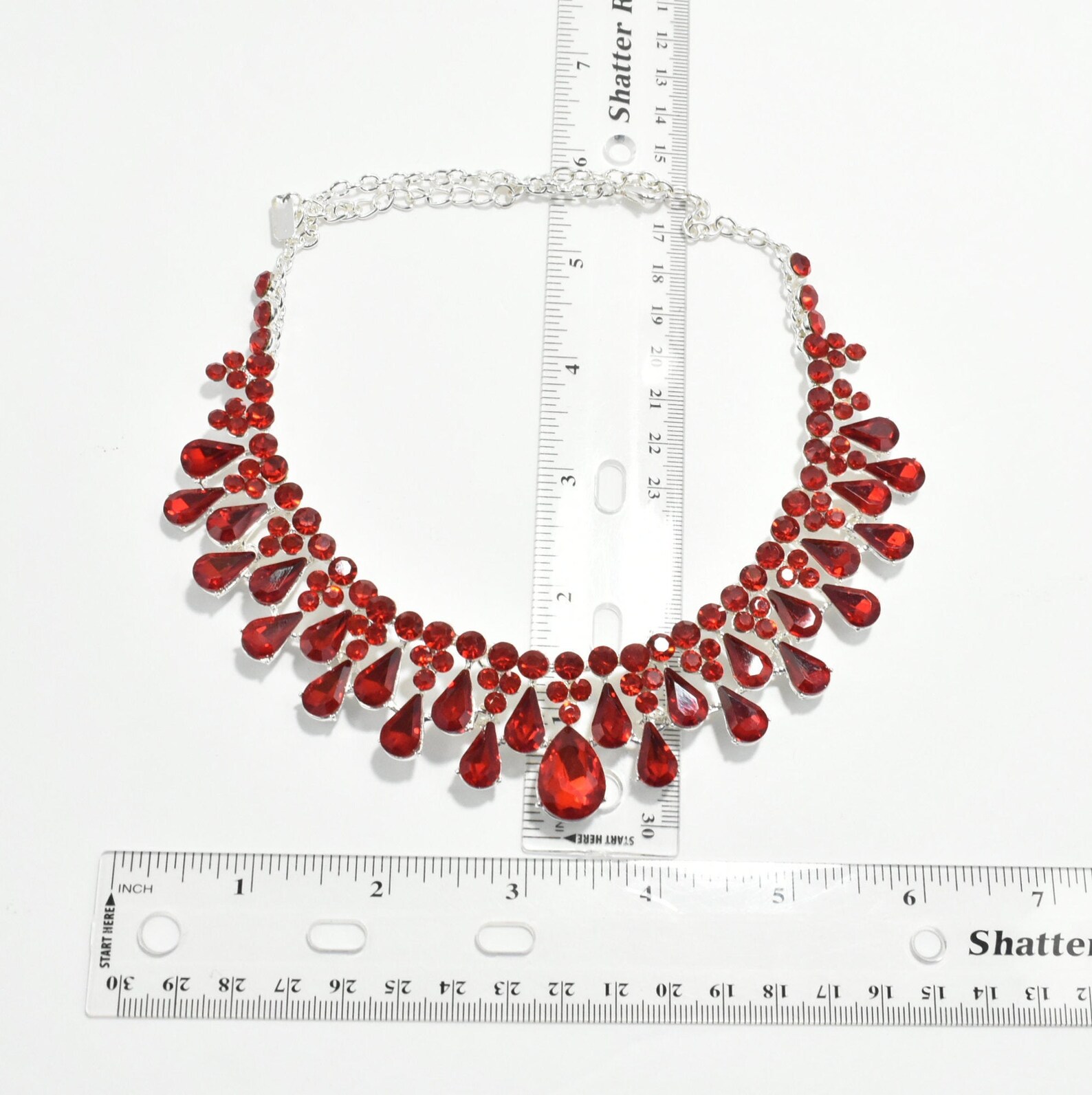 Red Holiday Necklace and Earrings Set Bridal Red Necklace - Etsy