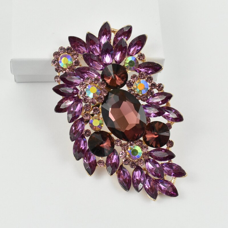 Purple Brooch - Etsy