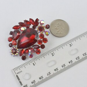 Red Color Rhinestone Crystal Brooch Wedding Brooch Bridal Brooch ...