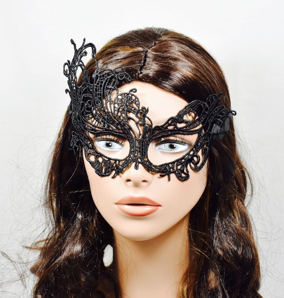 Black Lace Masquerade Mask, Black Lace Mask, Mardi Gras Mask,masquerade ...