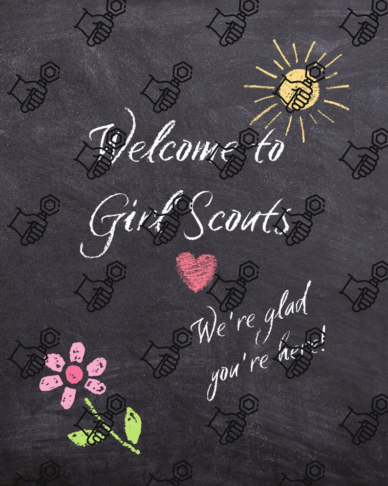 Girl Scout Welcome Sign - Chalkboard Look - Digital Download - Etsy