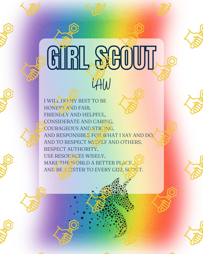Girl Scout Promise and Law Rainbow Printable - Digital Download - Etsy