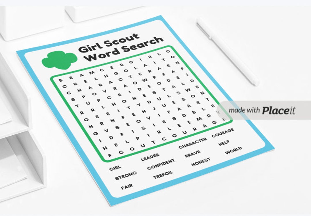 Girl Scout Word Search - Digital Download - Trefoil - Etsy