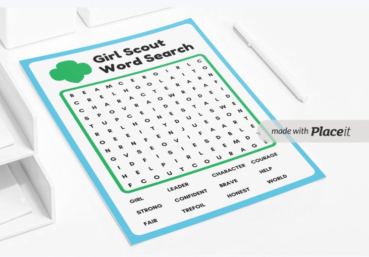 Girl Scout Word Search - Digital Download - Trefoil - Etsy