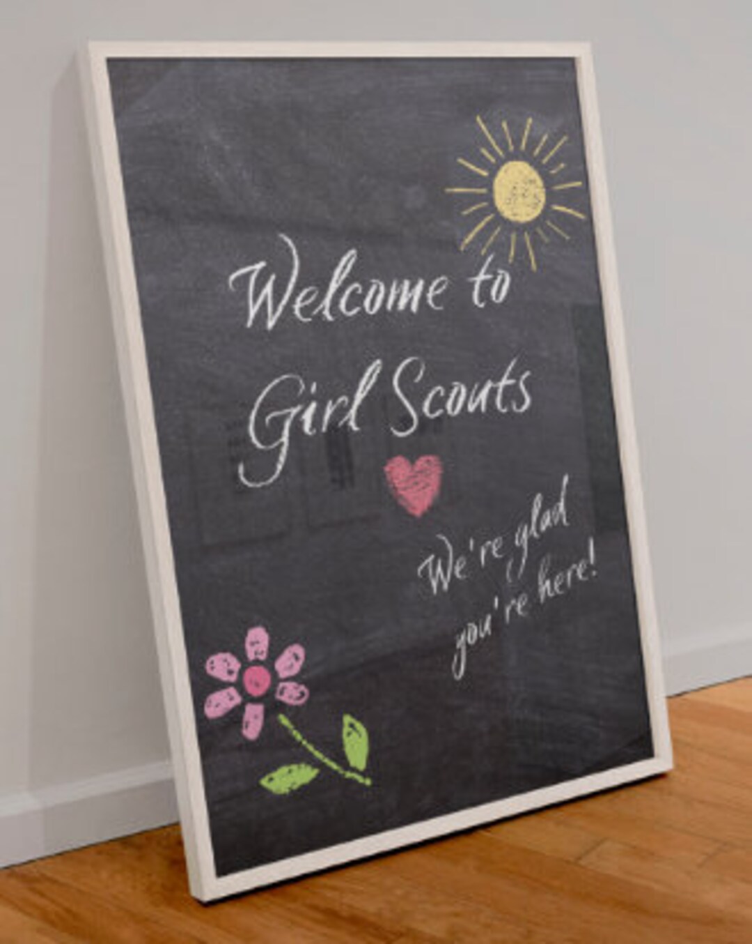 Girl Scout Welcome Sign - Chalkboard Look - Digital Download - Etsy