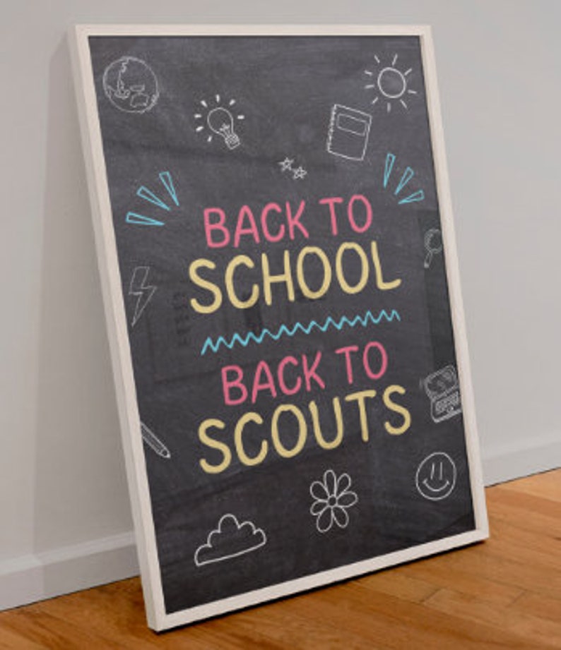 Girl Scout Back to Scouts - Chalkboard Look - Digital Download - Etsy