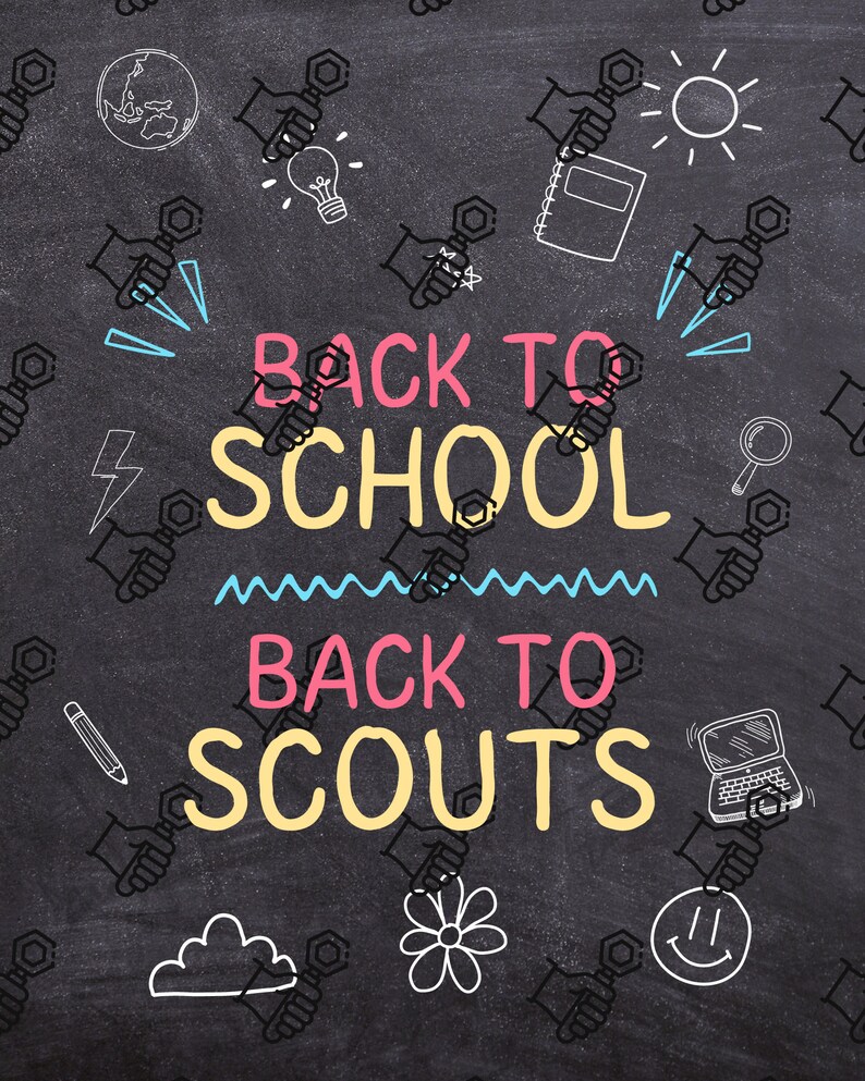 Girl Scout Back to Scouts - Chalkboard Look - Digital Download - Etsy