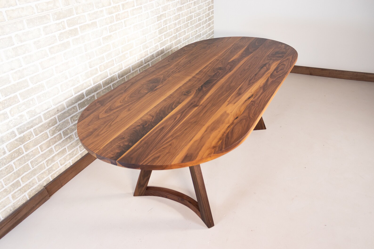 Walnut Oval Table Top With Rounded Ends Racetrack Oval Dining - Etsy
