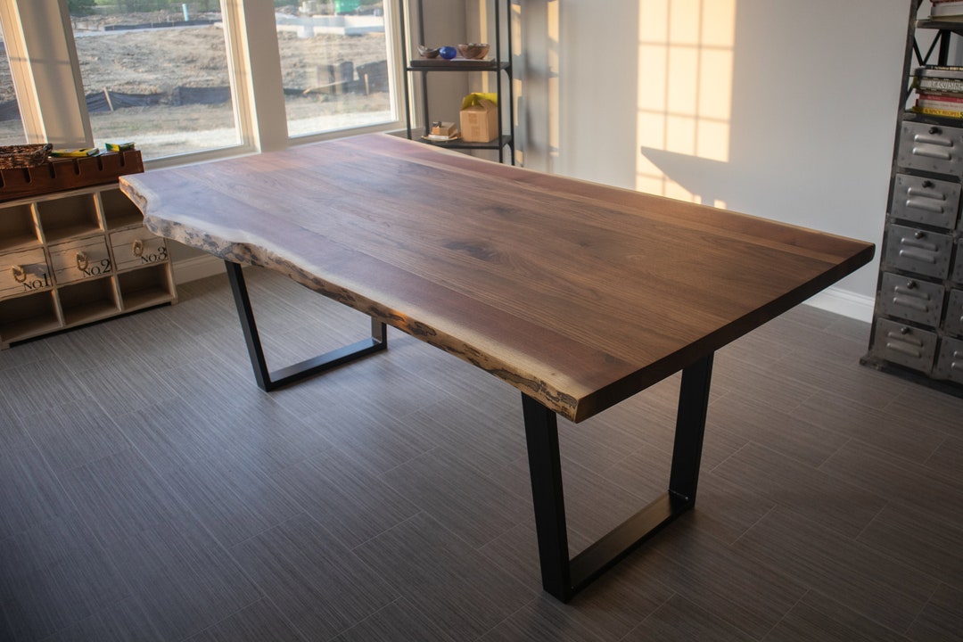 Live Edge Dining Table Long Walnut Table 9 Foot Dining - Etsy