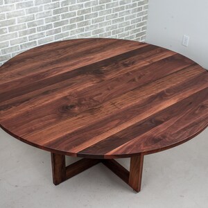 Solid Wood Dining Table Round, Round Dining Table in Spiced Walnut ...