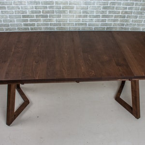Dark Wood Extendable Table, Maple Extension Dining Table, Wood ...