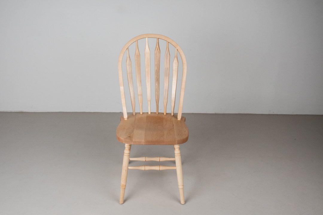 Modern Farmhouse Dining Chair, Maple Hoop Back Chair, Wood Side Chair ...