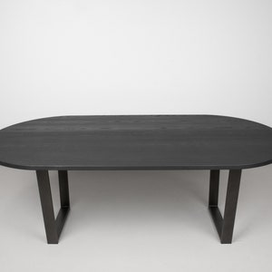 Black Ash Wood Oval Dining Table, Modern Kitchen Table (7 Foot) - Etsy
