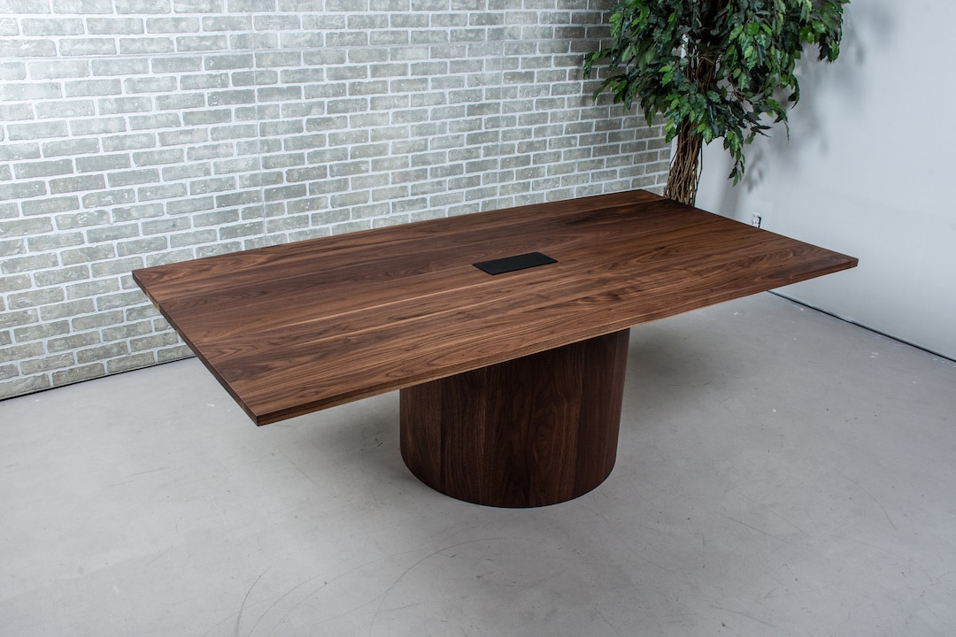Walnut Conference Room Table, Custom Conference Table Prepped for Tech ...