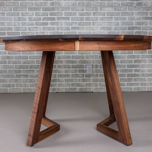 Round Walnut Dining Table With Leaves, 48" Round Wooden Table Top ...