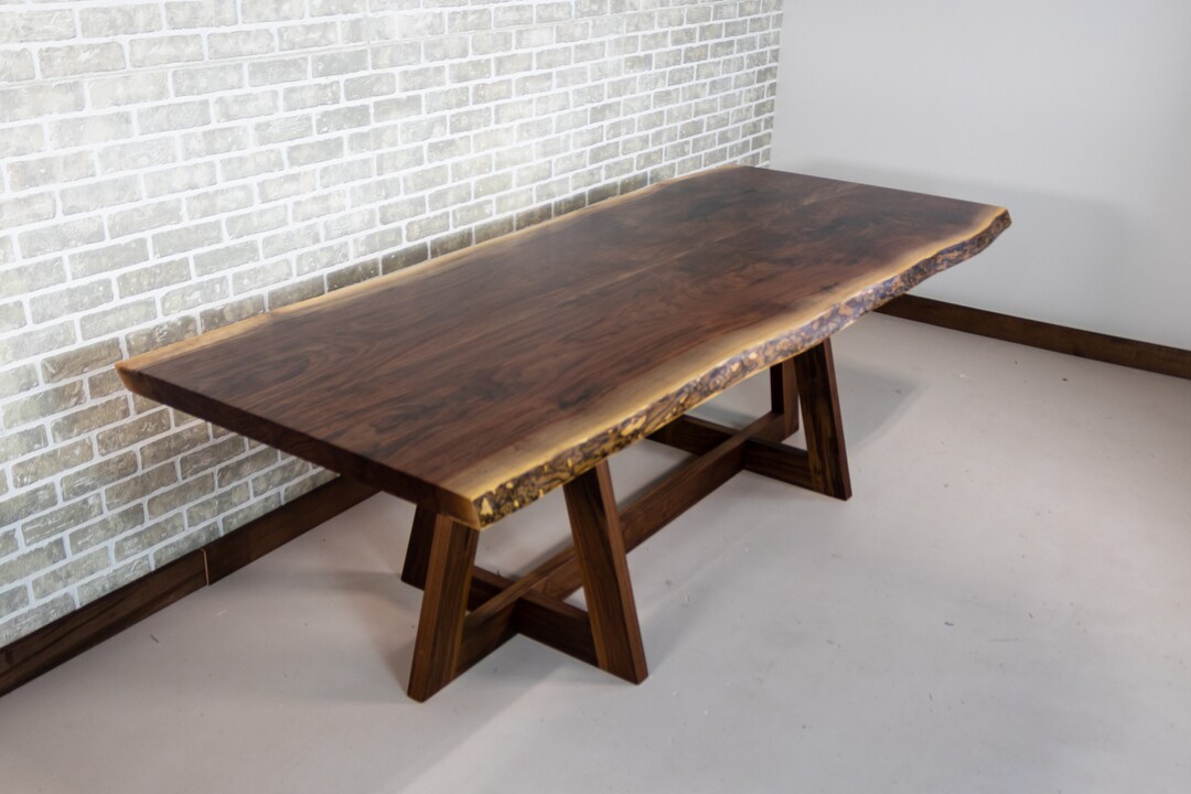 Walnut Live Edge Table, Book Matched Walnut Dining Table, Custom Walnut ...